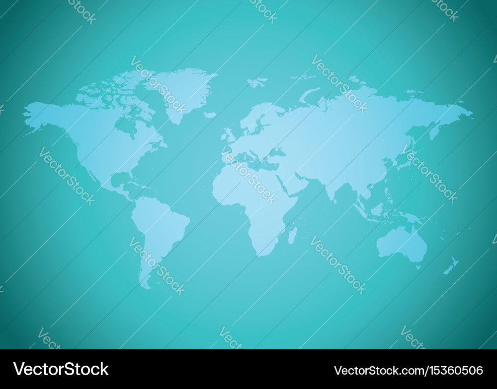 Green gradient background with map of the world Vector Image