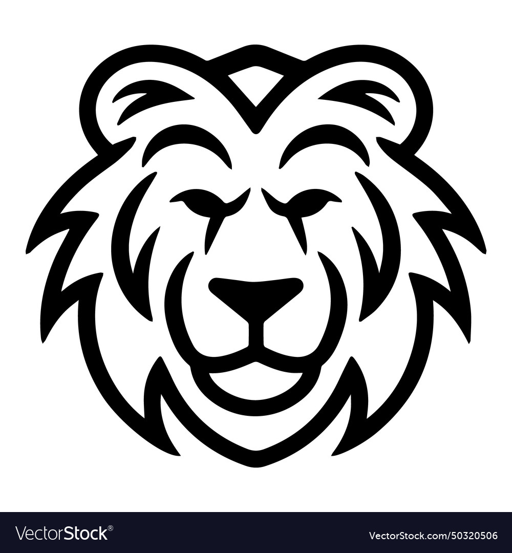 Lion flat icon isolated on white background Vector Image