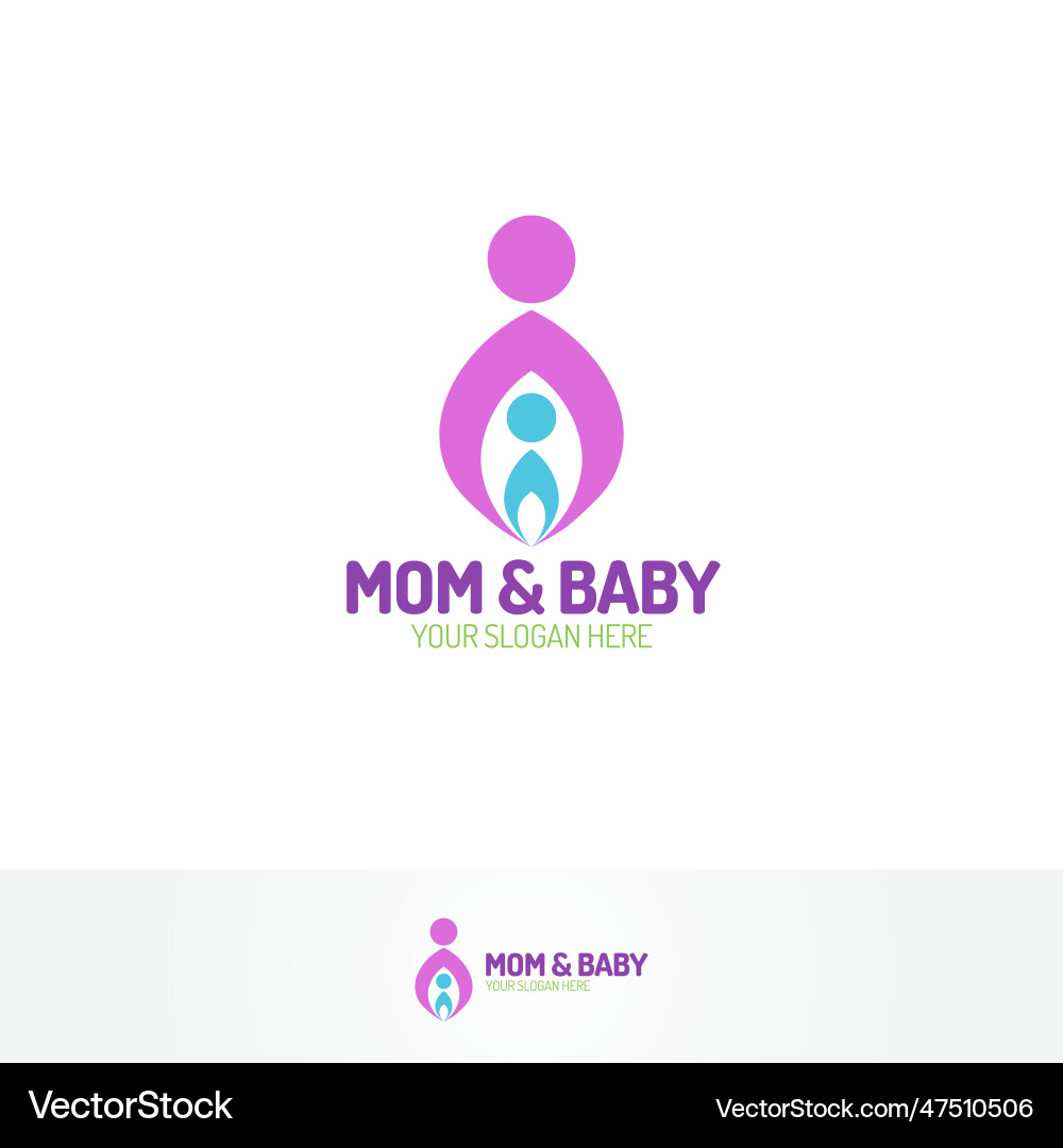 Mom and baby logo Royalty Free Vector Image - VectorStock