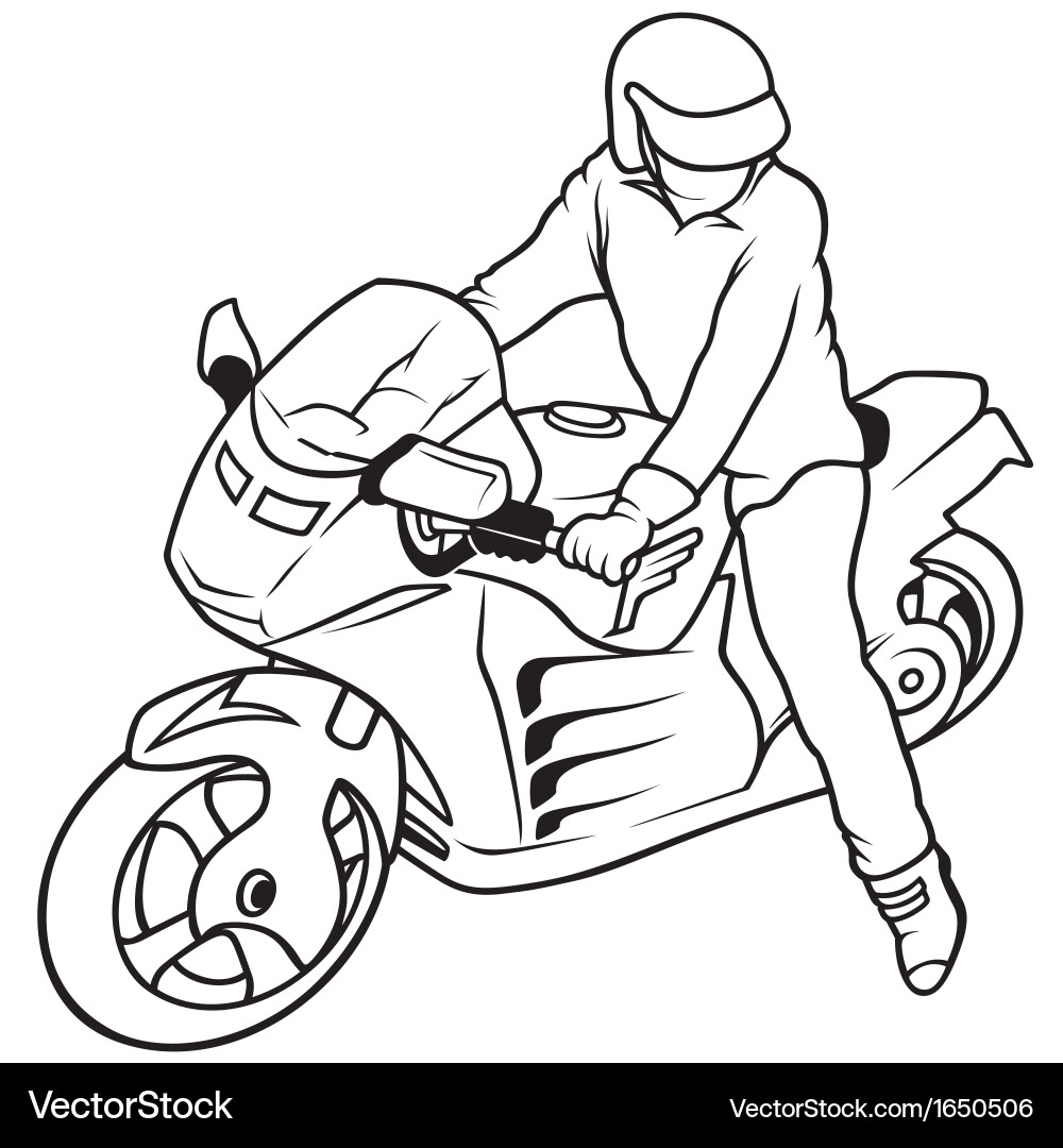 Motorcycle and drive Royalty Free Vector Image