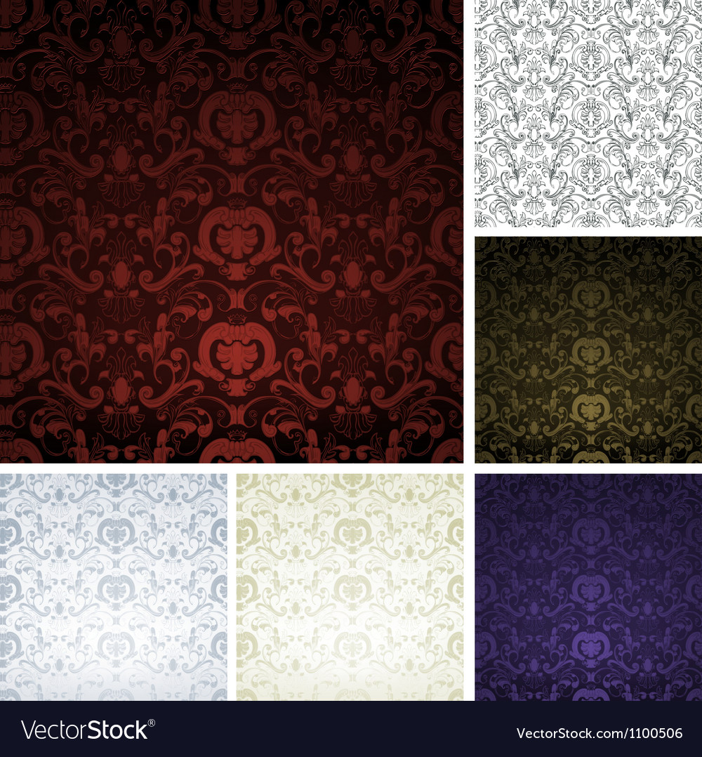 Pattern seamless set Royalty Free Vector Image