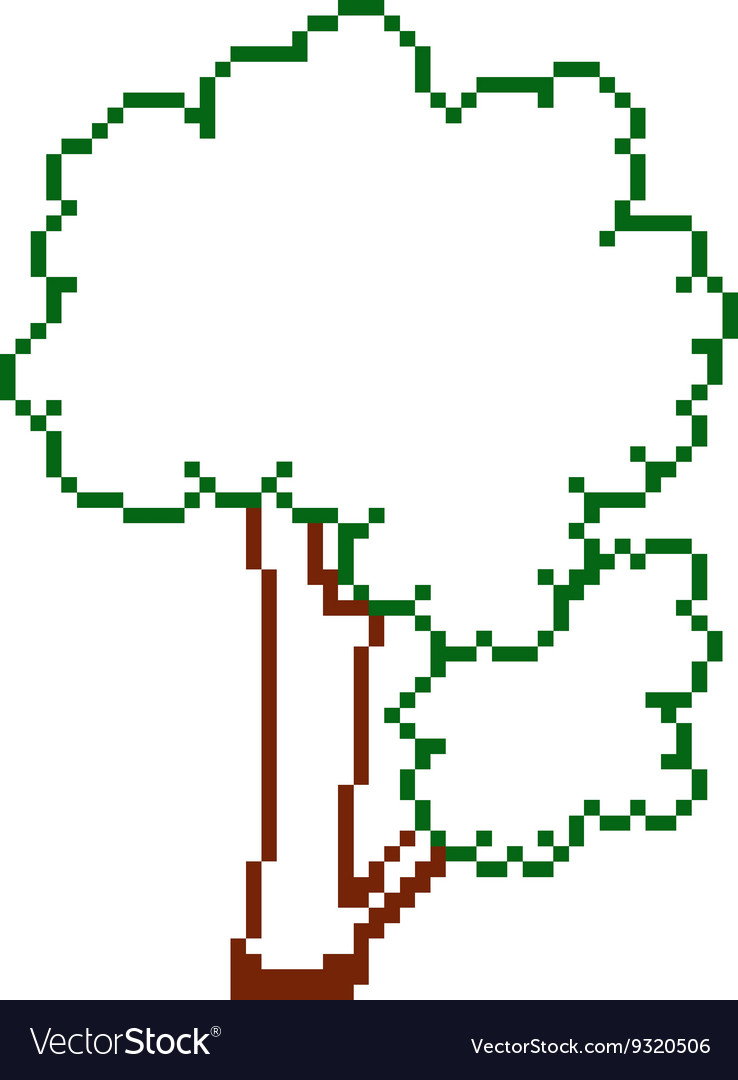 Pixel tree Royalty Free Vector Image - VectorStock