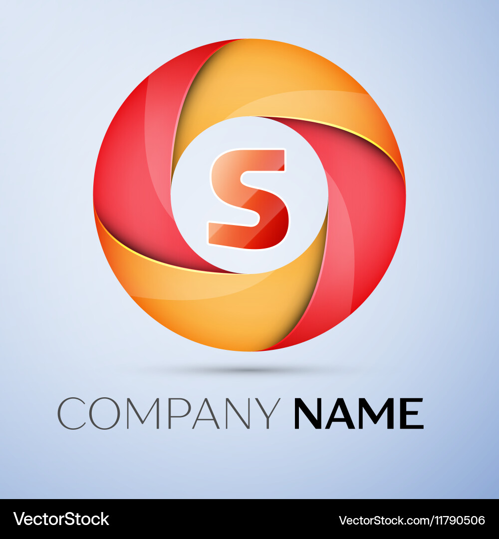 S letter colorful logo in circle template Vector Image