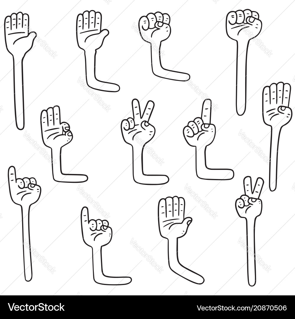 Set of cartoon arm Royalty Free Vector Image - VectorStock
