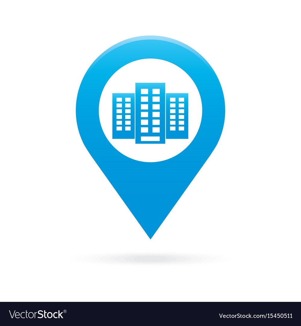 Building map pointer icon marker gps location Vector Image