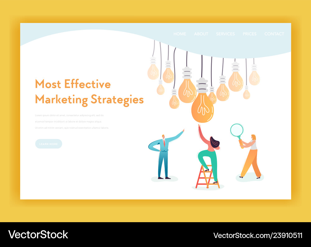Business idea brainstorming concept landing page Vector Image