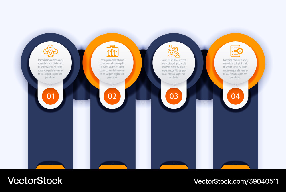 Business infographics template 1 2 3 4 steps Vector Image