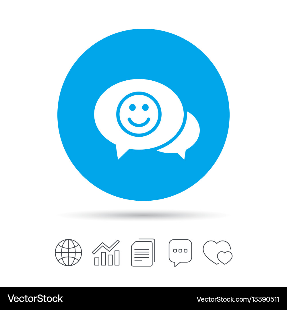 Chat smile icon happy face symbol Royalty Free Vector Image