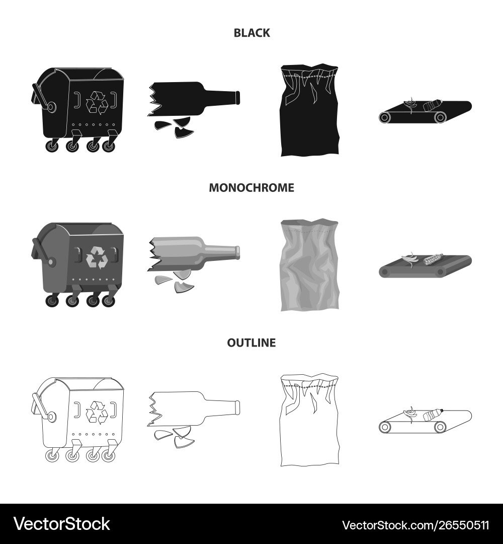 Design refuse and junk sign set of Royalty Free Vector Image