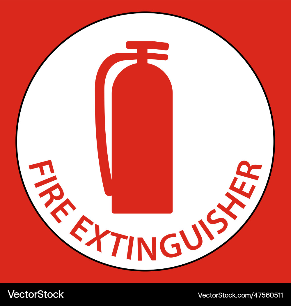 Fire extinguisher floor sign on white background Vector Image
