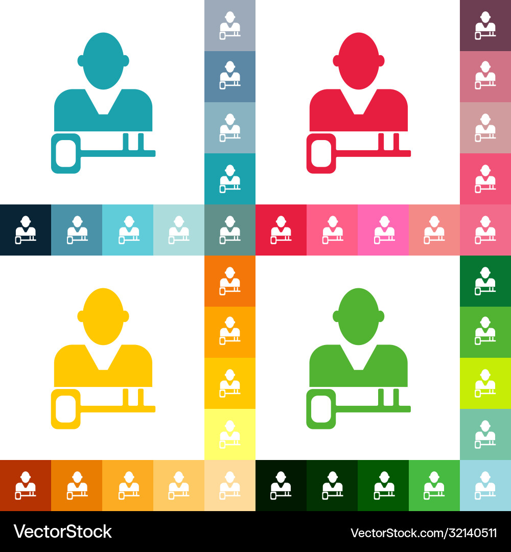 Flat icon people and a business key topic Vector Image