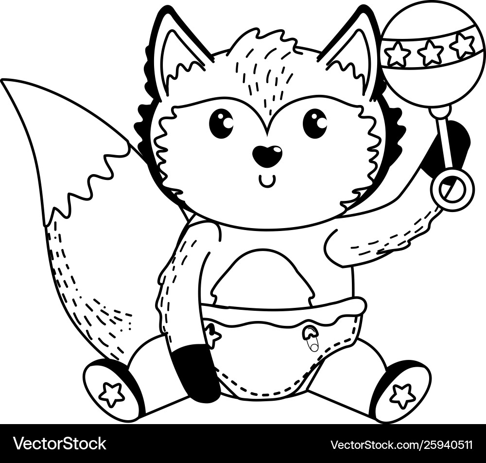 Fox and baby shower symbol design Royalty Free Vector Image