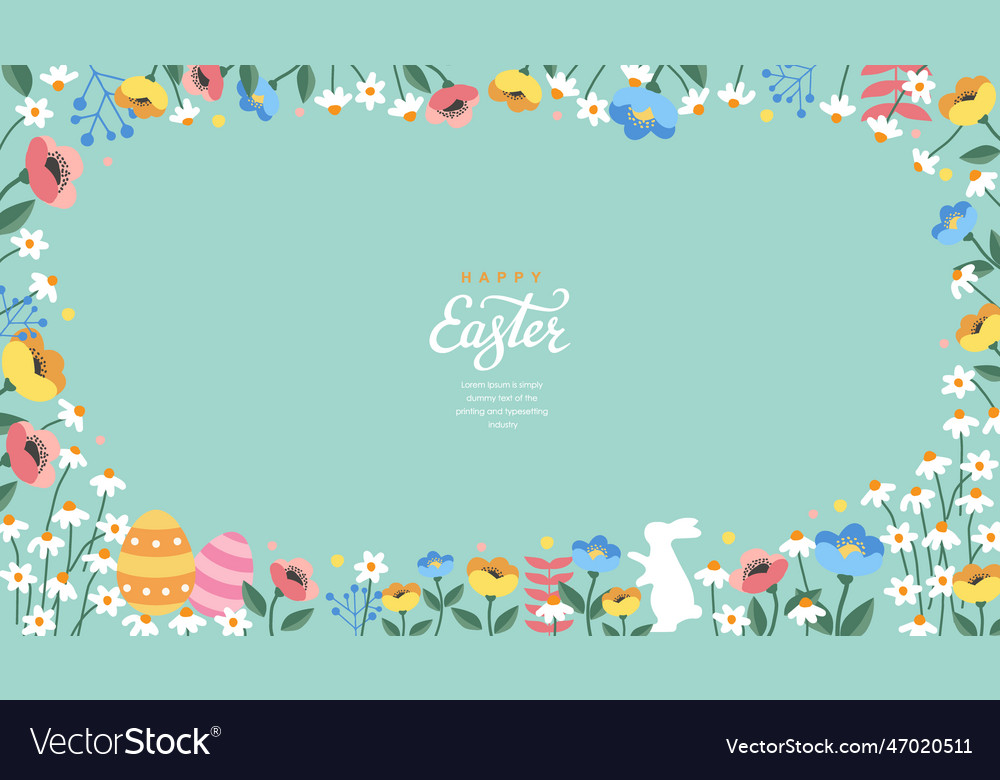 Happy easter decoration background easter element Vector Image
