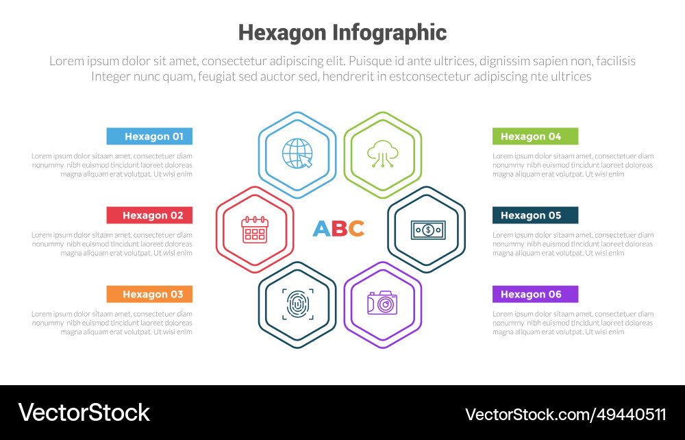 Hexagon or hexagonal honeycombs shape Royalty Free Vector