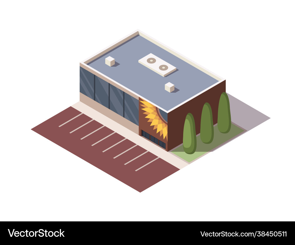 Isometric supermarket or grocery store building Vector Image