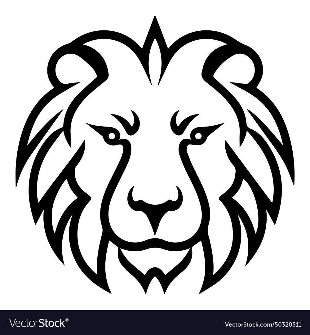 Lion flat icon isolated on white background Vector Image