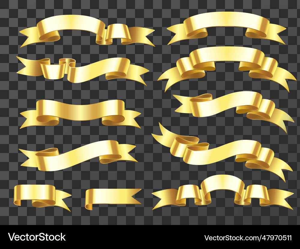 Realistic gold banner golden horizontal Royalty Free Vector