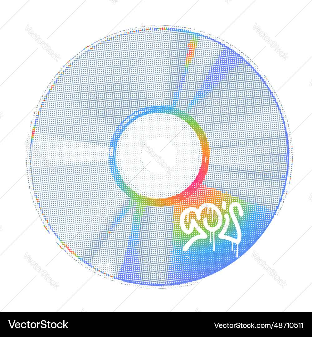 Realistic graphic musical cd or dvd in retro Vector Image