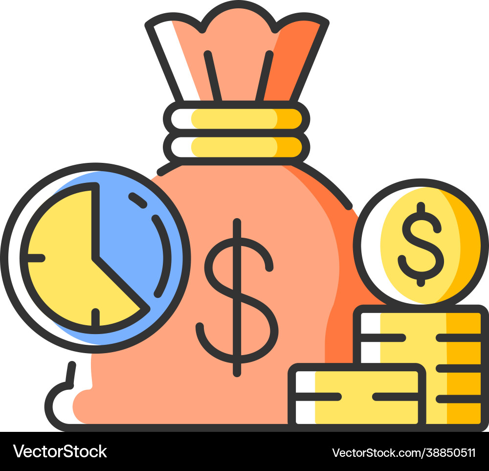 Short term deposit rgb color icon Royalty Free Vector Image