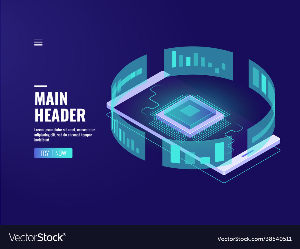 Smart data processing business helper automated Vector Image