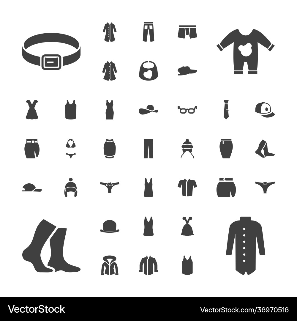 37 wear icons Royalty Free Vector Image - VectorStock