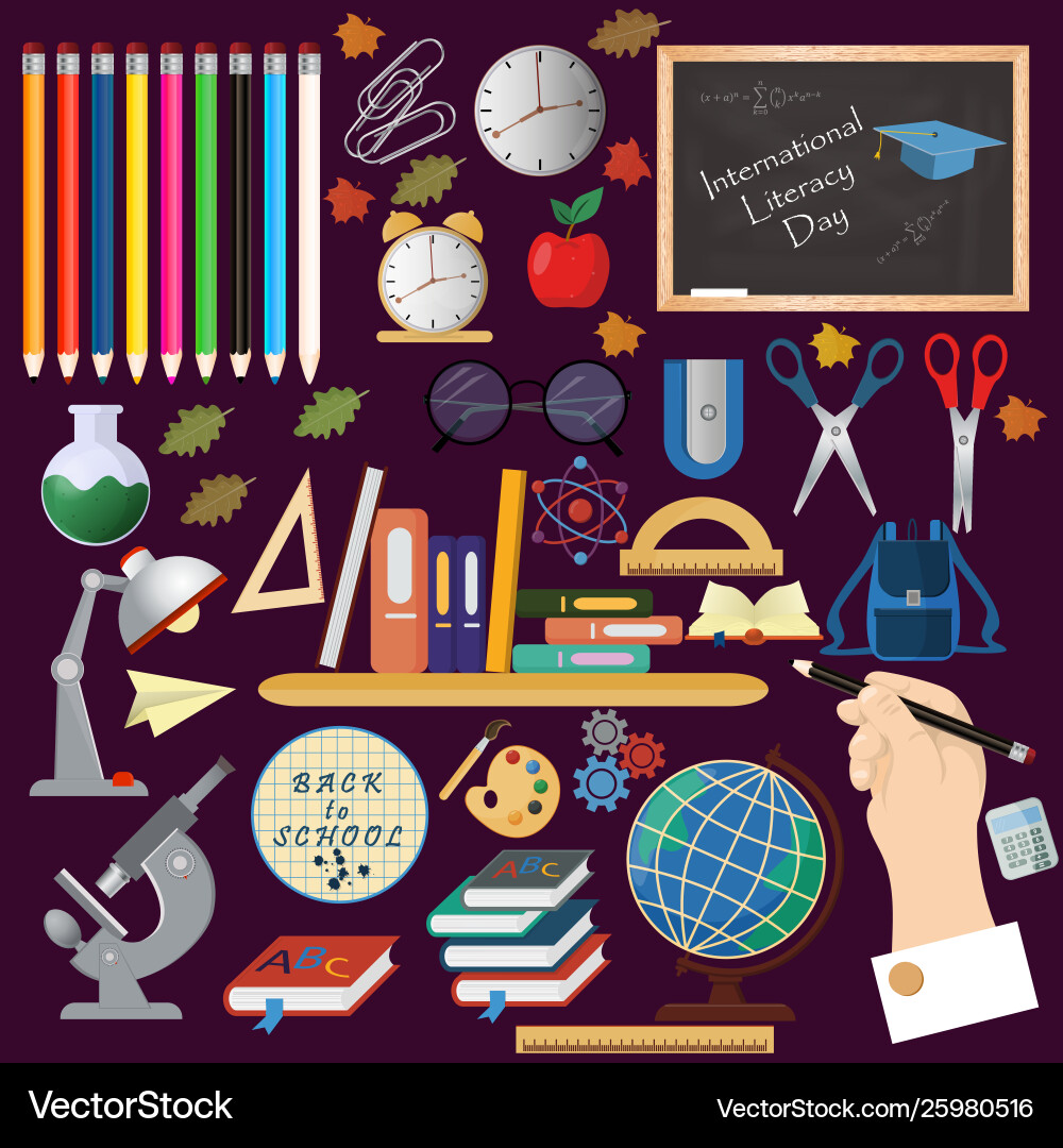Big set for design on school theme international Vector Image