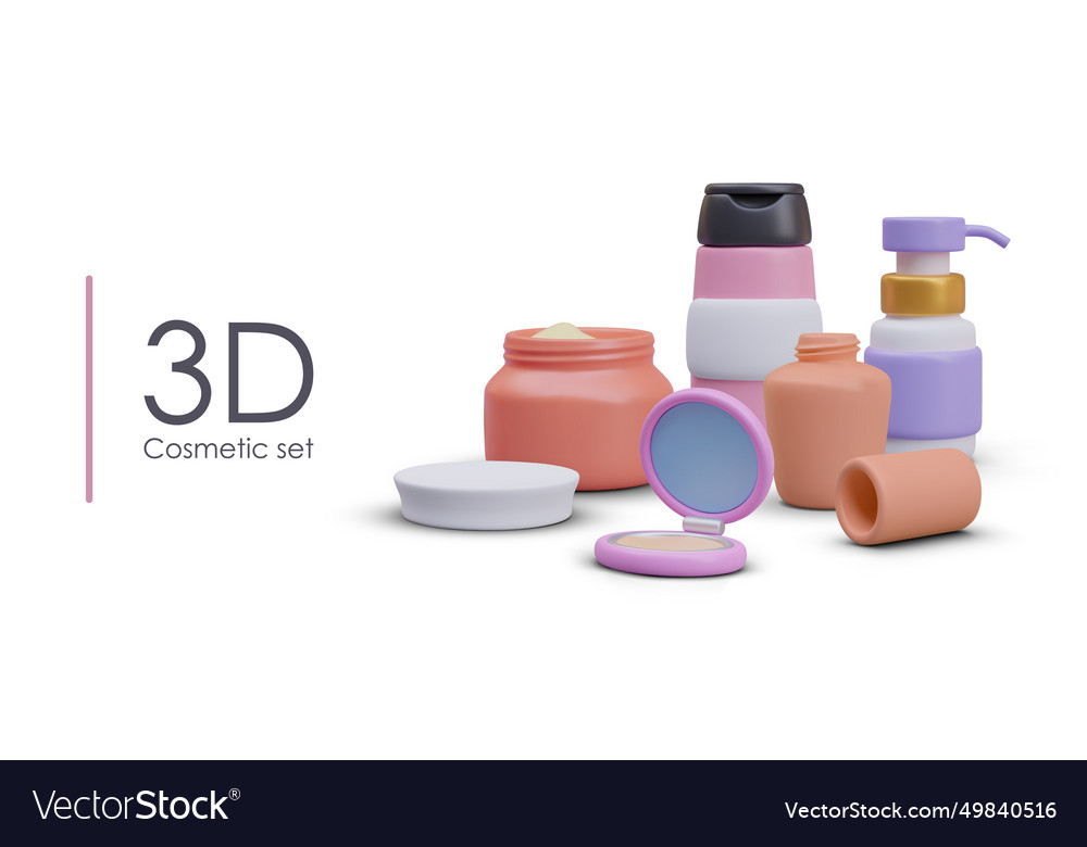 Composition with different cosmetics plastic Vector Image