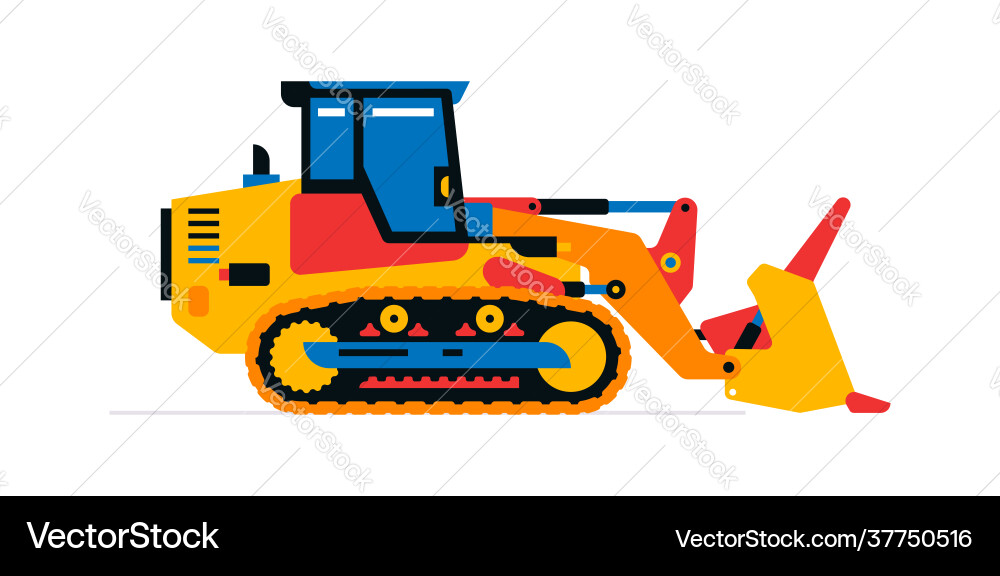 Construction machinery bulldozer commercial Vector Image