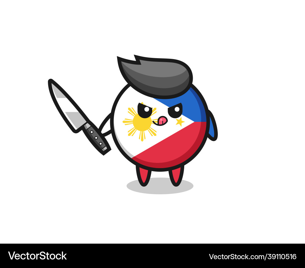 Cute philippines flag badge mascot Royalty Free Vector Image