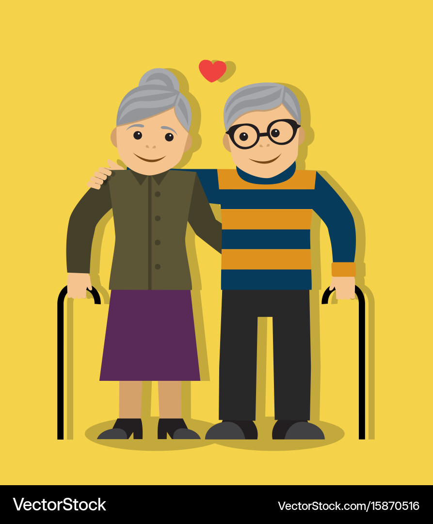 Elderly couple in love Royalty Free Vector Image