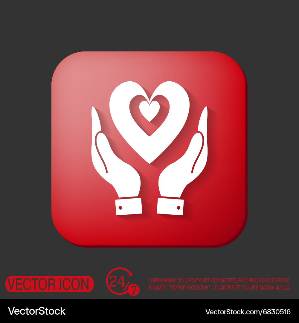 Hand holding a heart icon isolated symbol Vector Image
