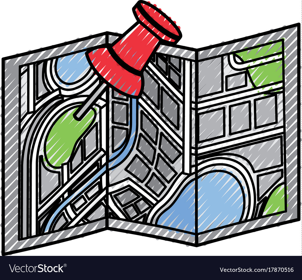 Map navigation gps with pointer isolated on white Vector Image