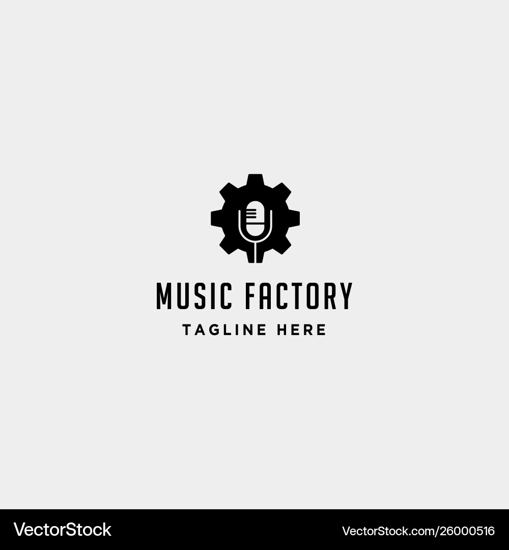 Music gear logo design studio headphone Royalty Free Vector
