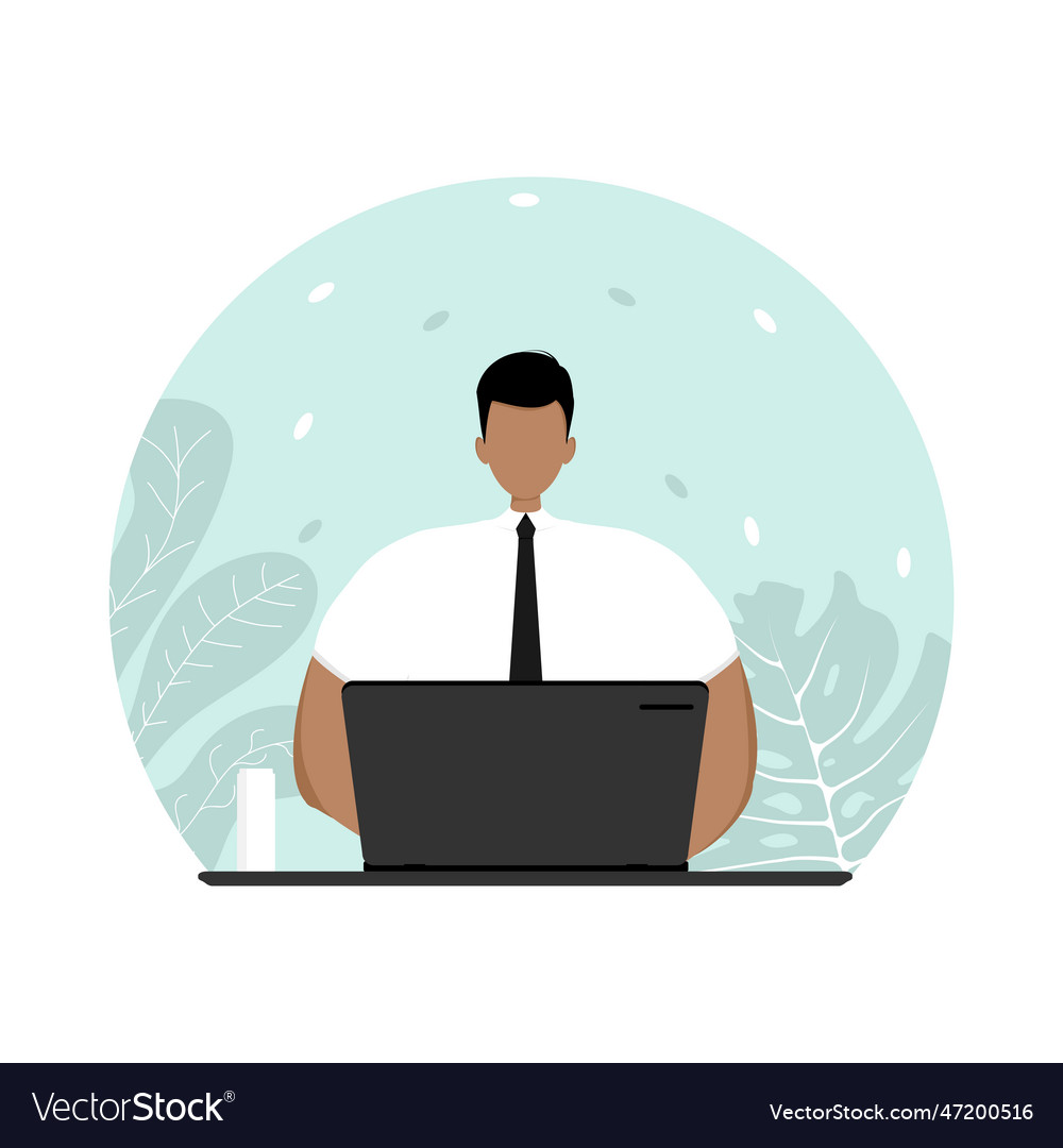 Office worker at the computer Royalty Free Vector Image