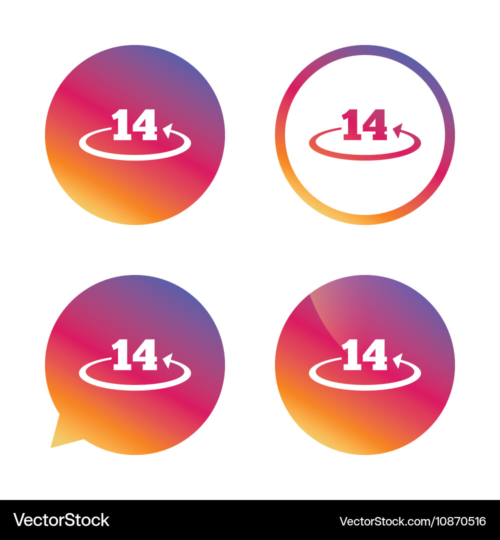 Return of goods within 14 days sign icon Vector Image