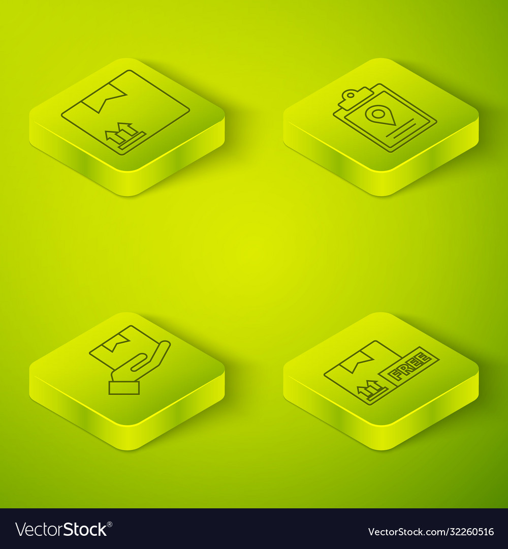 Set isometric document tracking marker system Vector Image