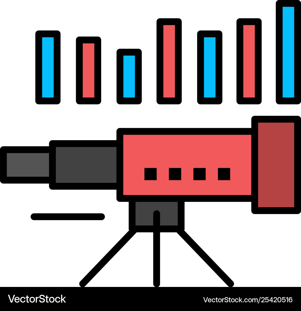Telescope business forecast forecasting market Vector Image