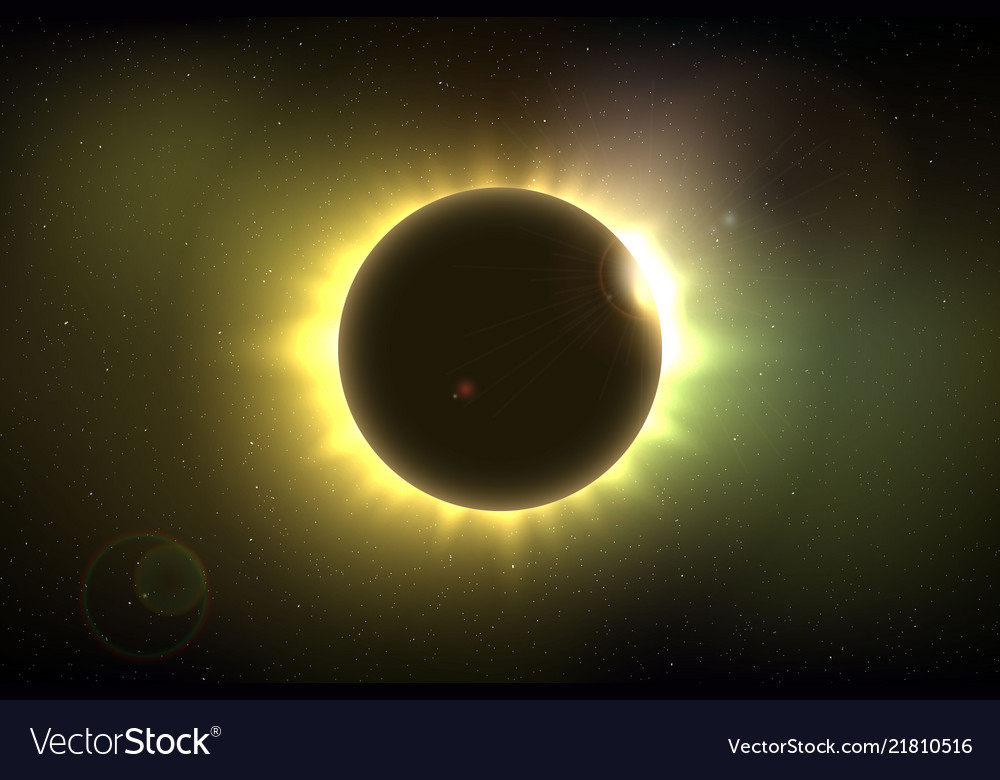 Total solar eclipse Royalty Free Vector Image - VectorStock