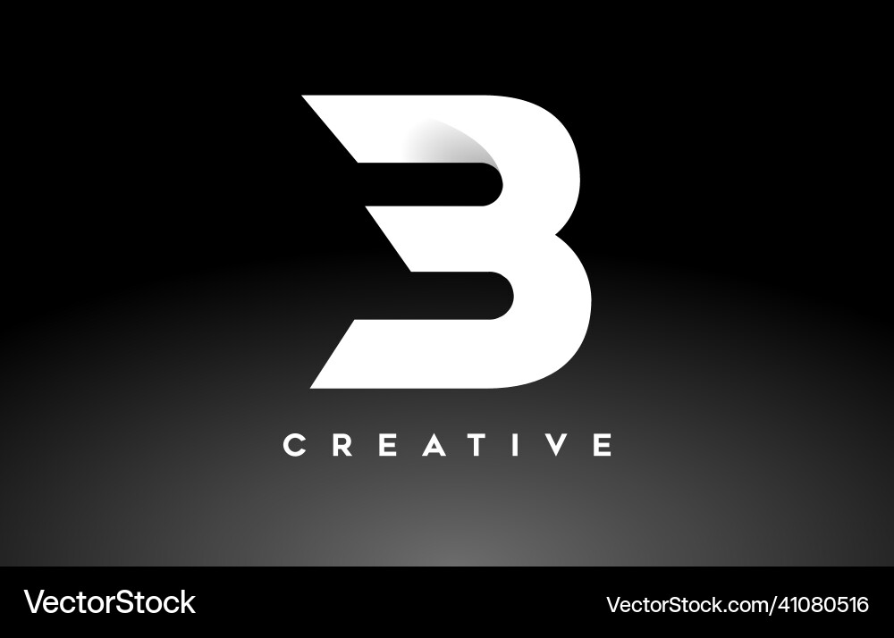 White letter b logo design with minimalist Vector Image