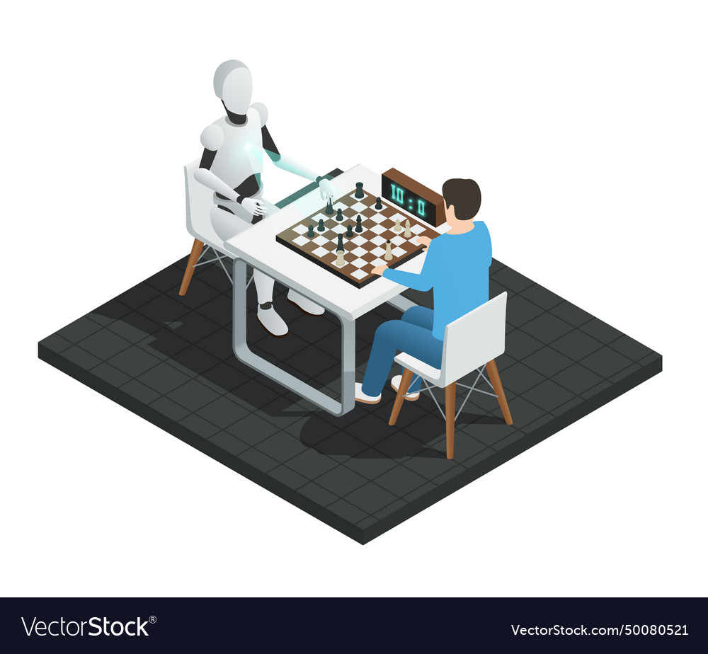 Artificial intelligence isometric composition Vector Image