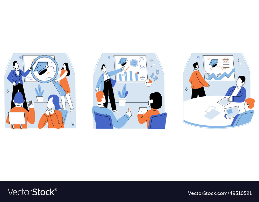 Business training effective management involves Vector Image