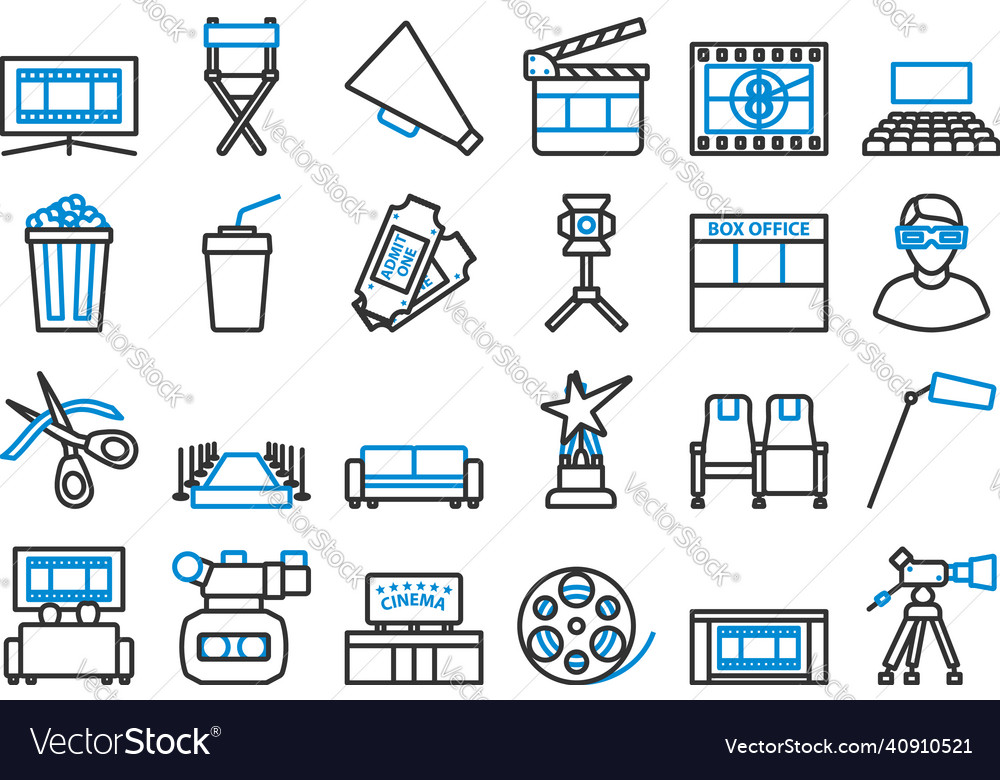 Cinema icon set Royalty Free Vector Image - VectorStock