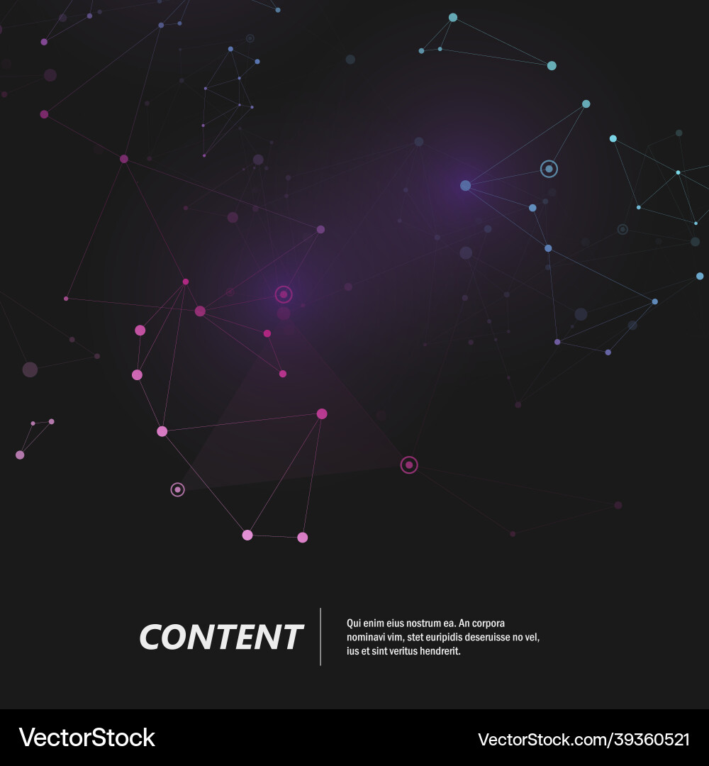 Creative polygonal dark background with connecting