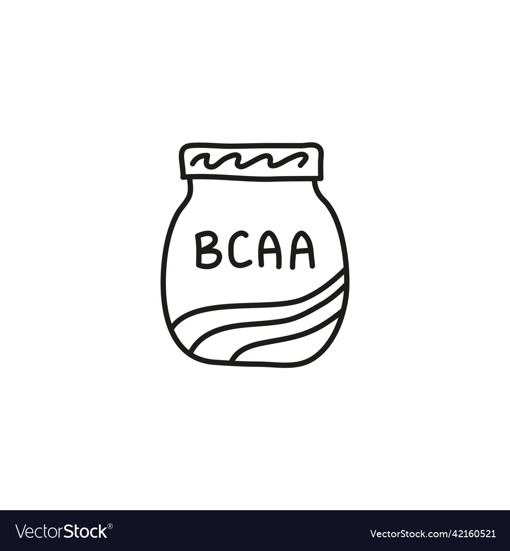 Doodle bcaa supplement Royalty Free Vector Image