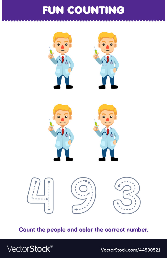 Education game for children count the pictures Vector Image