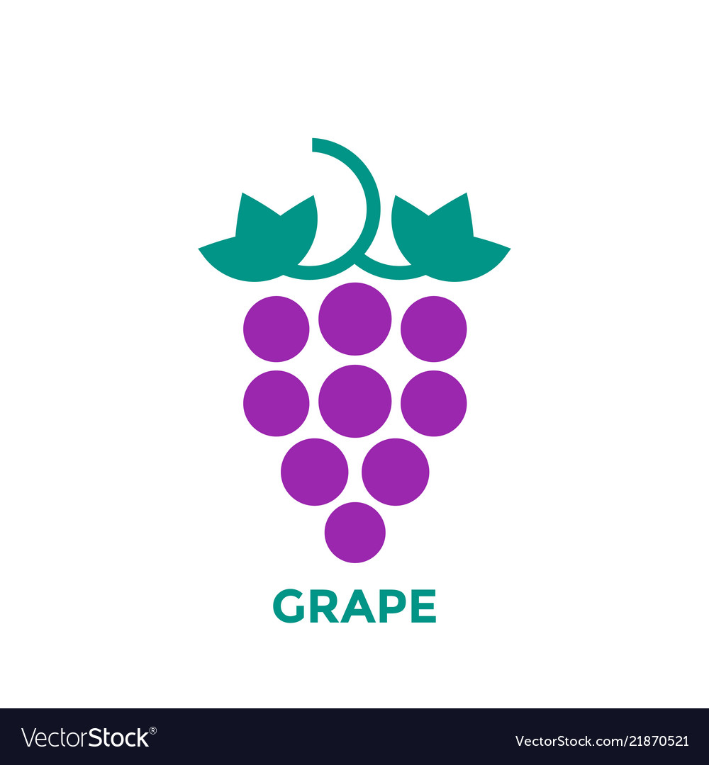 Grape logo on white Royalty Free Vector Image - VectorStock