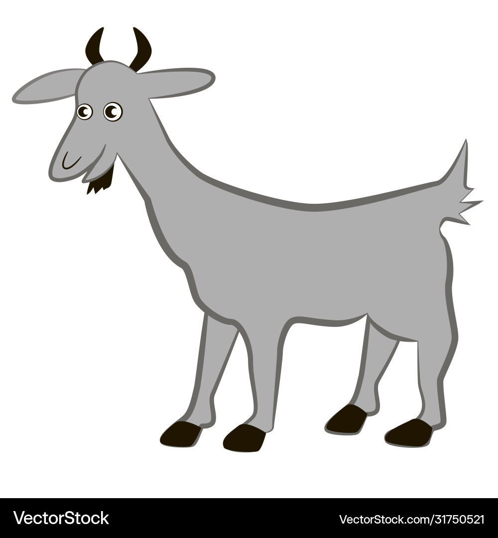 Gray goat on a white background Royalty Free Vector Image