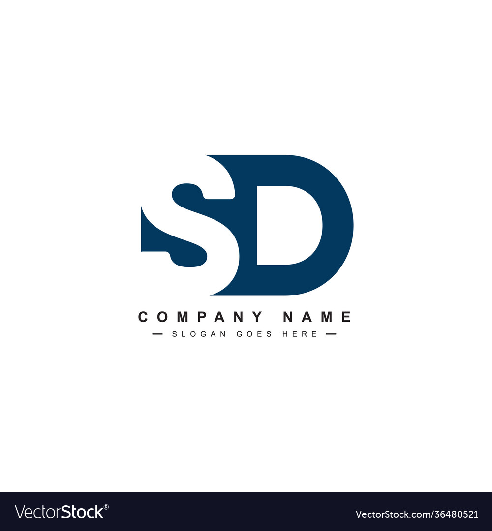 Initial letter sd logo - minimal Royalty Free Vector Image