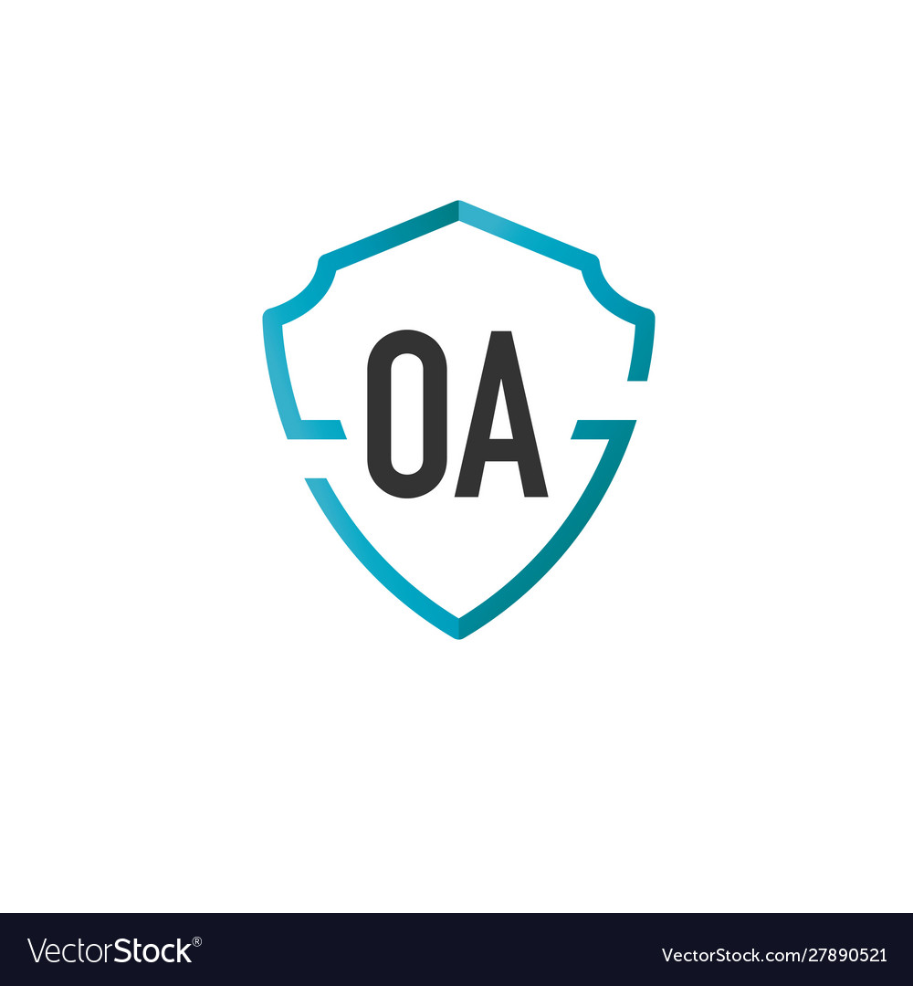 Initials letter oa creative shield design logo Vector Image