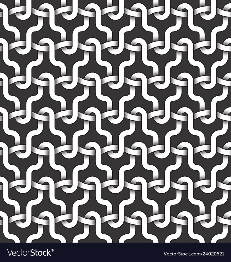 Monochrome seamless pattern intertwined Royalty Free Vector